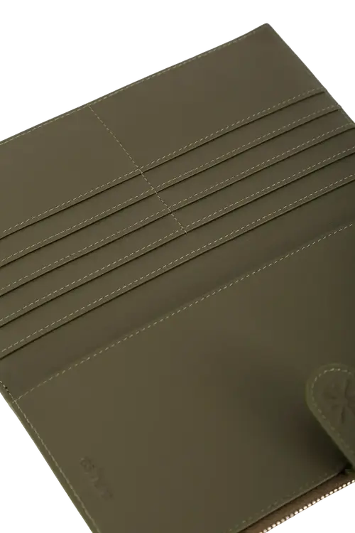 ESTHERA Leather Passport Holder - Green