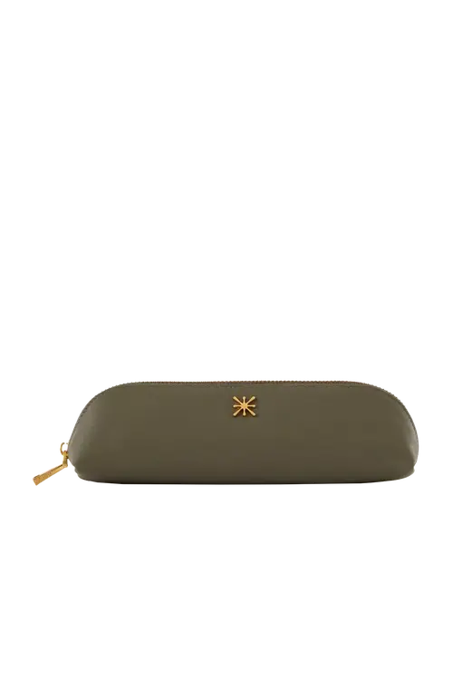 ESTHERA Leather Pencil Case - Green