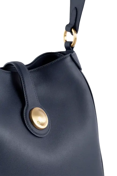 ESTHERA 10am Leather Shoulder Bag - Blue