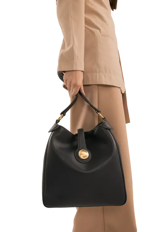 ESTHERA 10am Leather Shoulder Bag - Blue