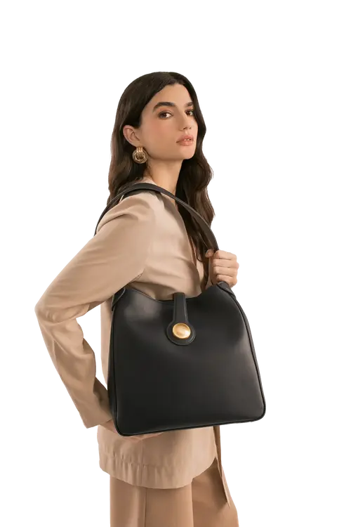 ESTHERA 10am Leather Shoulder Bag - Blue