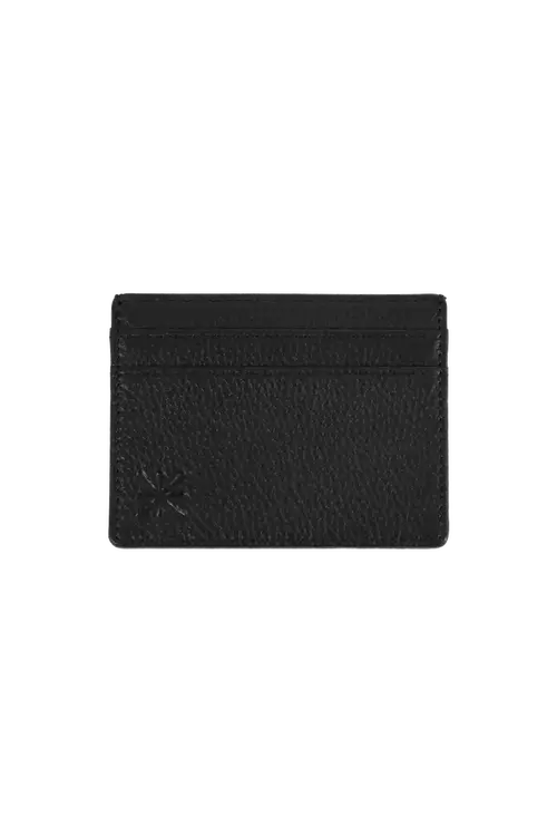 ESTHERA Leather Card Holder - Black