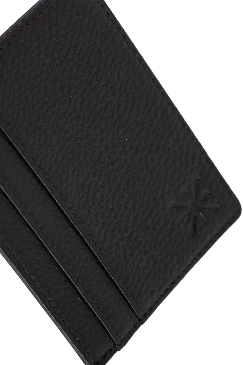 ESTHERA Leather Card Holder - Black