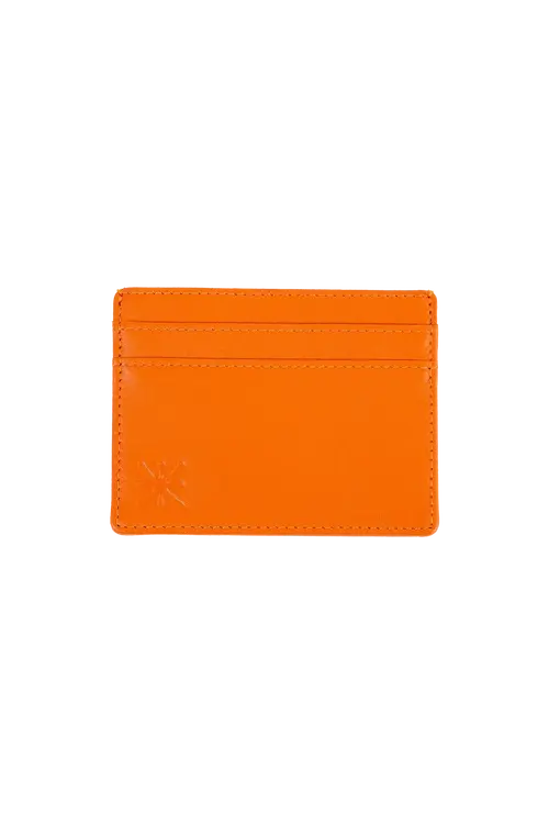 ESTHERA Leather Card Holder - Orange