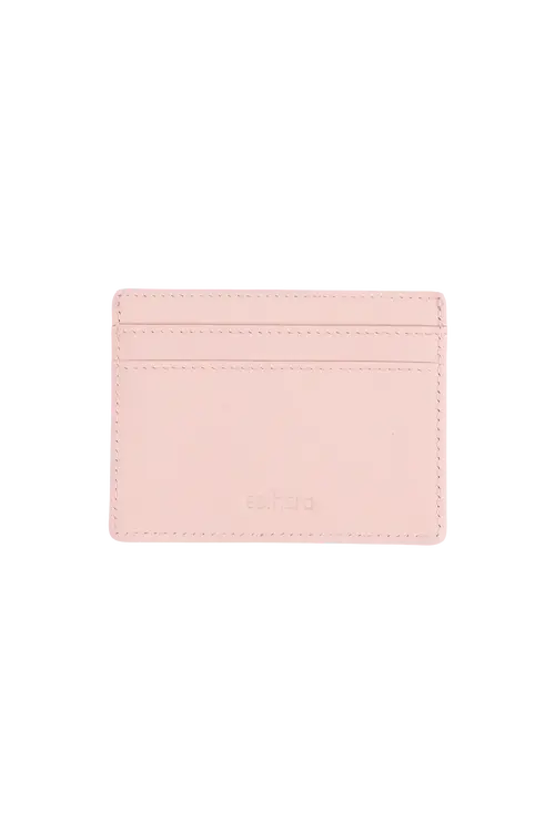 ESTHERA Leather Card Holder - Pink