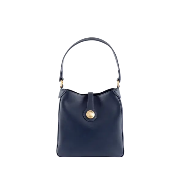 ESTHERA 9am Leather Shoulder Bag - Blue