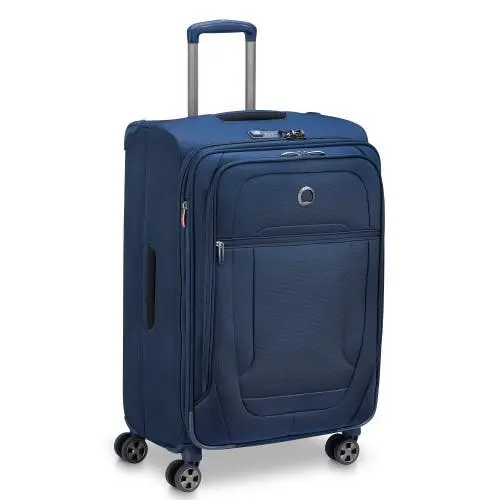 81028242 Delsey Helium Dlx Checked-medium 25 Inch Softside Expandable Luggage With Spinner Wheels