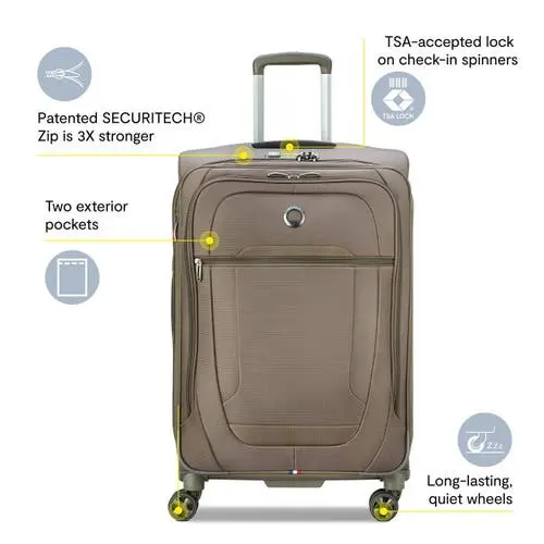81028242 Delsey Helium Dlx Checked Large Softside Expandable Luggage With Spinner Wheels