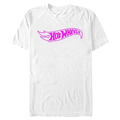 HOT WHEELS Classic Pink Logo Graphic T-shirt - White
