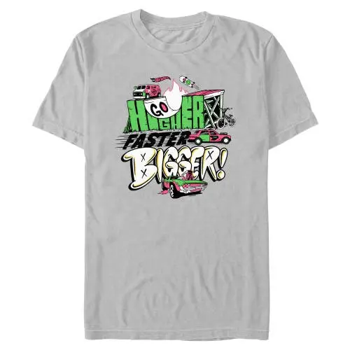 HOT WHEELS Go Higher Faster Bigger Graphic T-shirt - Ice Grey