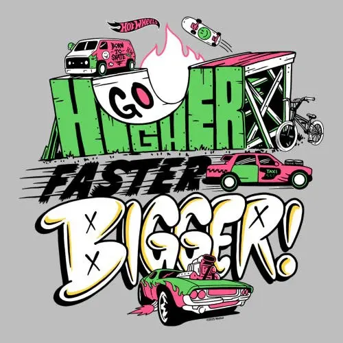 HOT WHEELS Go Higher Faster Bigger Graphic T-shirt