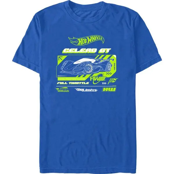 HOT WHEELS Celero Gt Full Throttle Short Sleeve Graphic T-shirt - Royal Blue