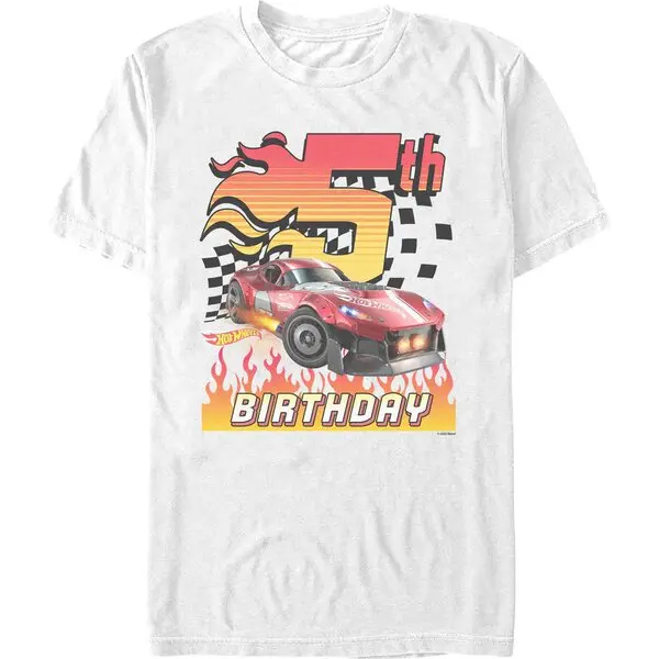 HOT WHEELS Gt Scorcher 5th Birthday Graphic T-shirt - White