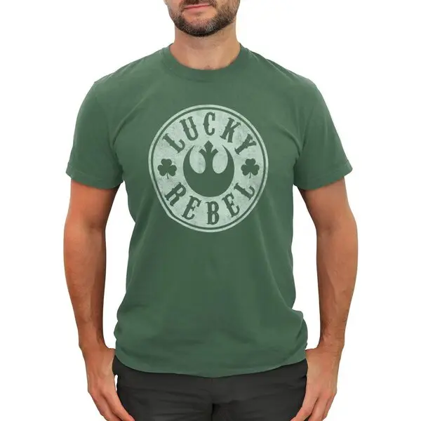 STAR WARS Distressed Lucky Rebel Shamrock T Shirt