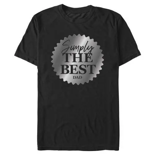 LOST GODS Simply The Best Dad Badge Short Sleeve Graphic T-shirt