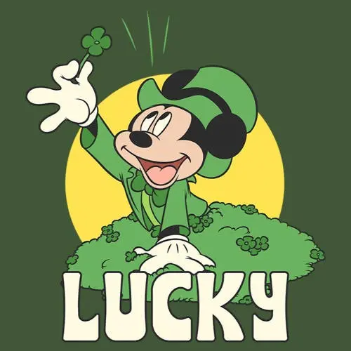 MICKEY & FRIENDS St. Patrick's Day Mickey Lucky 4 Leaf Clover Graphic T-shirt