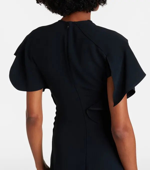 Victoria Beckham Asymmetric Draped Cady Midi Dress