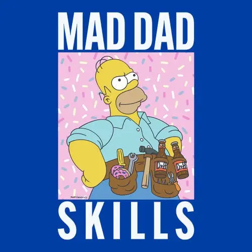 THE SIMPSONS Mad Dad Skills Portrait Short Sleeve Graphic T-shirt