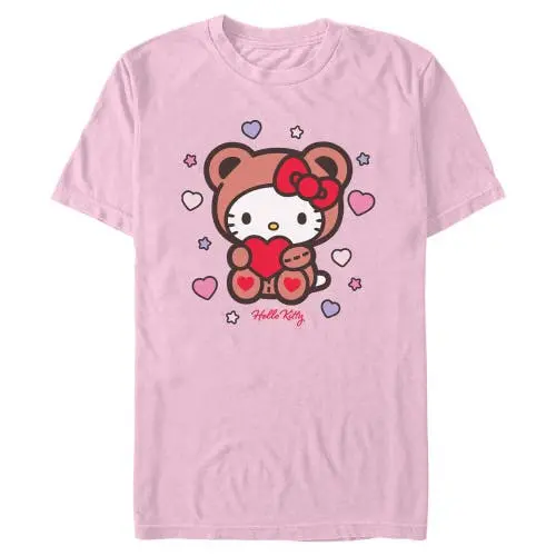 HELLO KITTY Cute Valentine Bear Graphic T-shirt - Blossom