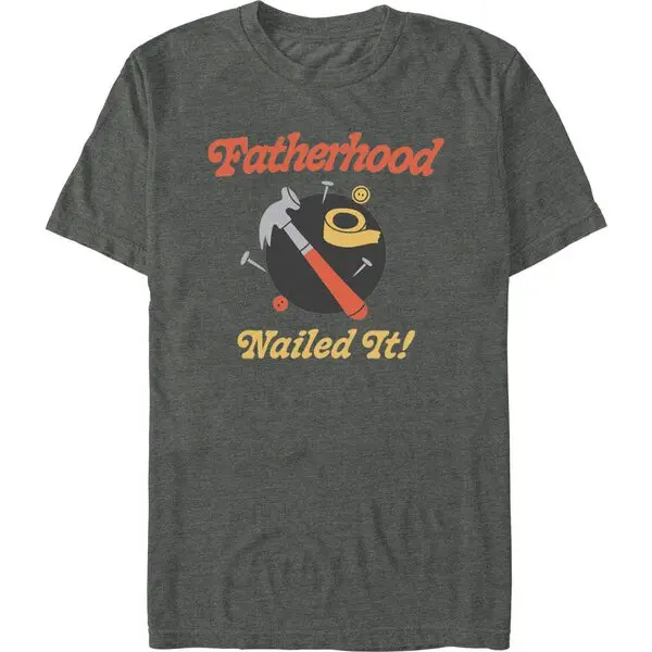LOST GODS Fatherhood Nailed It Graphic T-shirt - Dark Heather