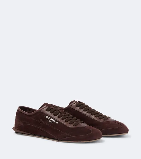 Dolce & Gabbana Suede Lace-up Sneakers - Burgundy