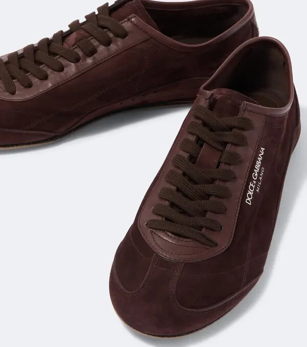 Dolce & Gabbana Suede Lace-up Sneakers - Burgundy