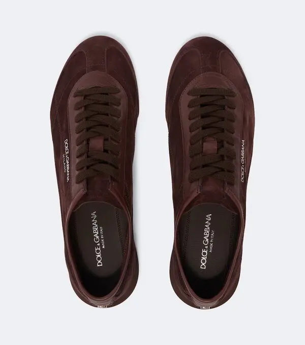 Dolce & Gabbana Suede Lace-up Sneakers - Burgundy