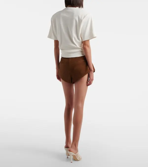 Magda Butrym Belted Suede Shorts