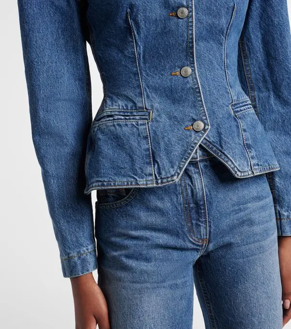 Magda Butrym Peplum Denim Jacket