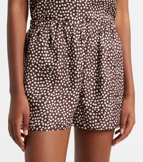 Asceno Franca Polka-dot Silk Charmeuse Shorts