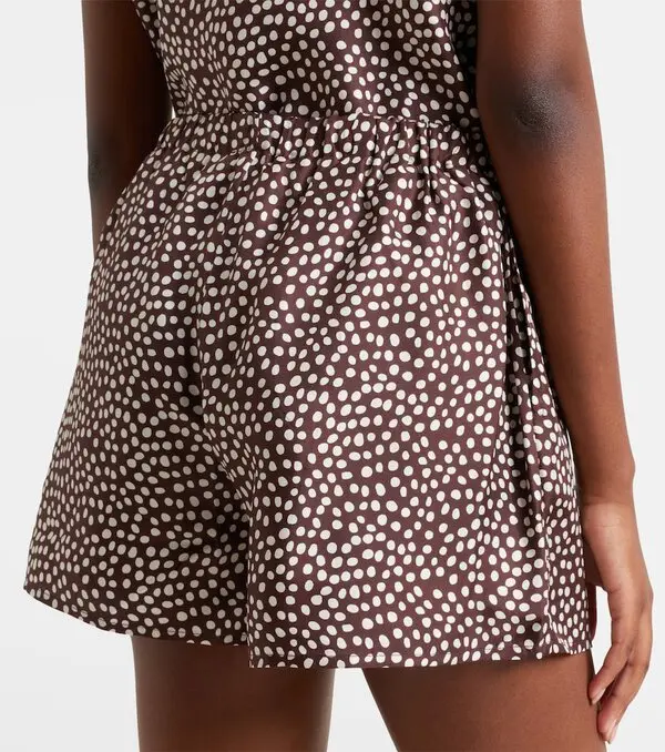 Asceno Franca Polka-dot Silk Charmeuse Shorts