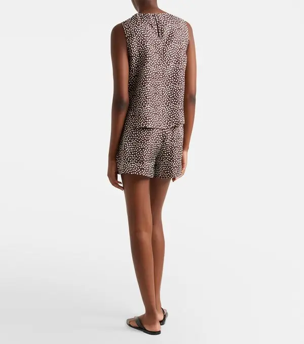 Asceno Franca Polka-dot Silk Charmeuse Shorts