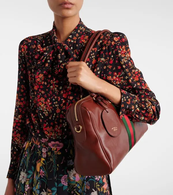 Gucci Borsetto Large Leather Bowling Bag