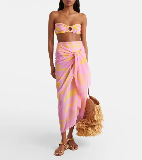 CALA DE LA CRUZ Luana Printed Beach Cover-up - Pink