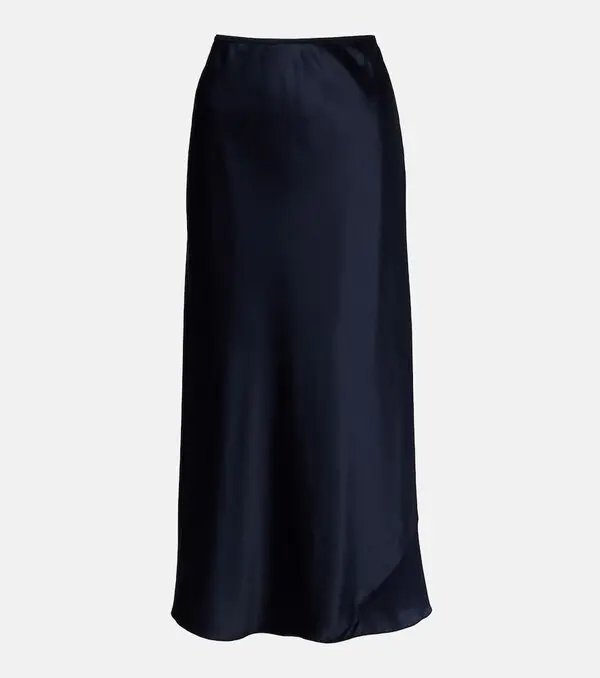 Dorothee Schumacher Sense Of Shine Silk-blend Satin Slip Skirt - Blue