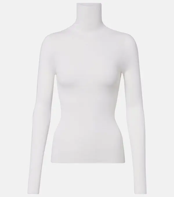 Dorothee Schumacher Virgin Wool Ribbed Turtleneck Sweater - White