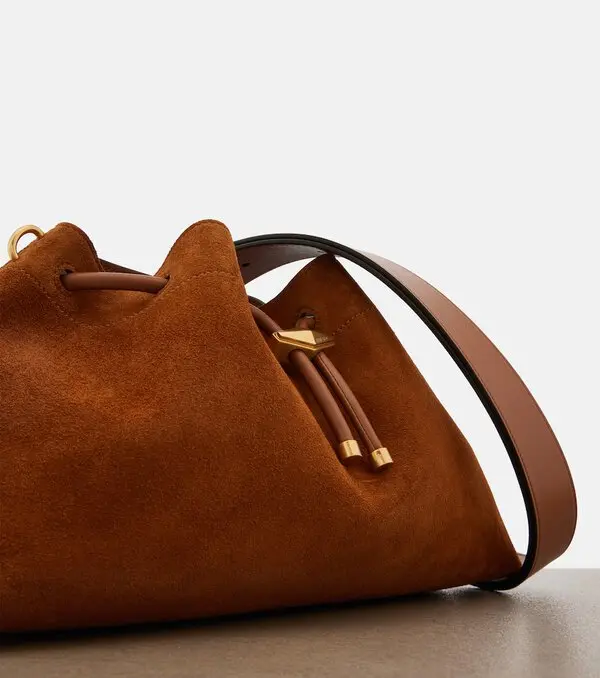 JIMMY CHOO Bon Bon Medium Beaded Suede Bucket Bag