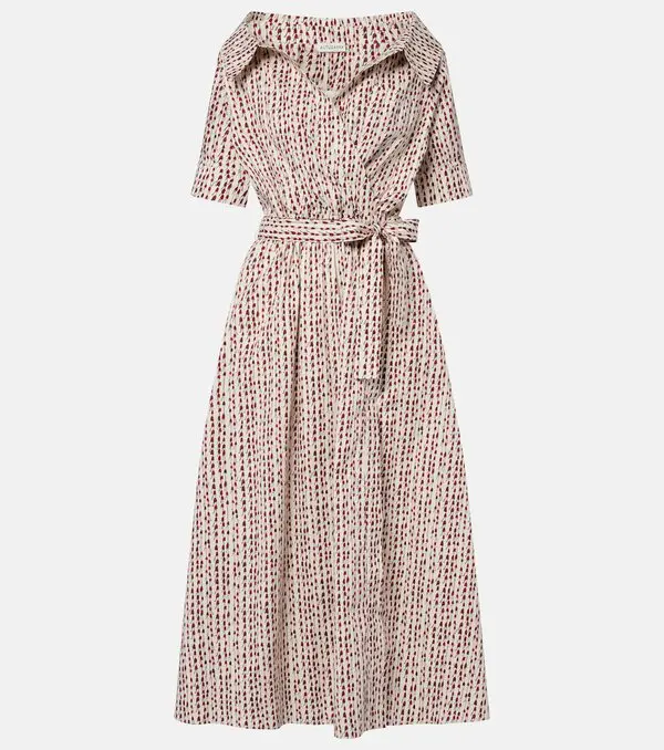 Altuzarra Lydia Printed Cotton-blend Wrap Dress - White