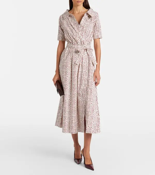 Altuzarra Lydia Printed Cotton-blend Wrap Dress - White