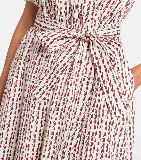Altuzarra Lydia Printed Cotton-blend Wrap Dress - White