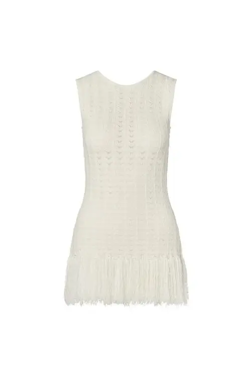 MALINA Amal Knitted Fringe Top