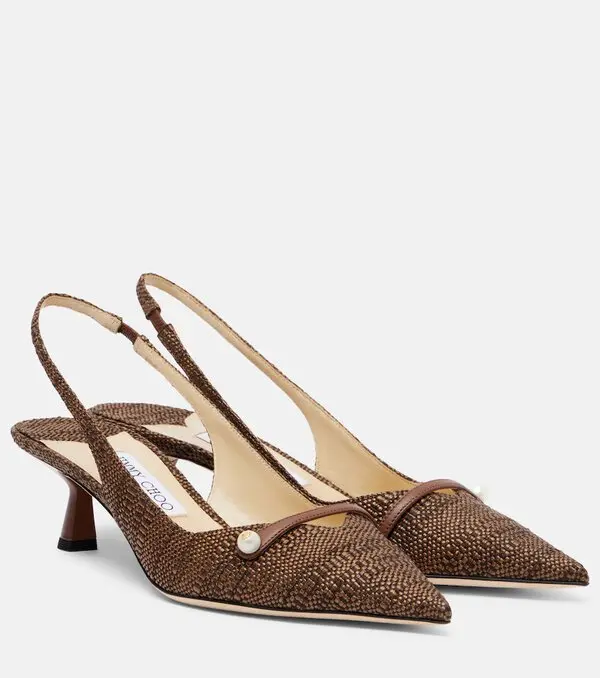 JIMMY CHOO Amita Slingback Pumps - Brown
