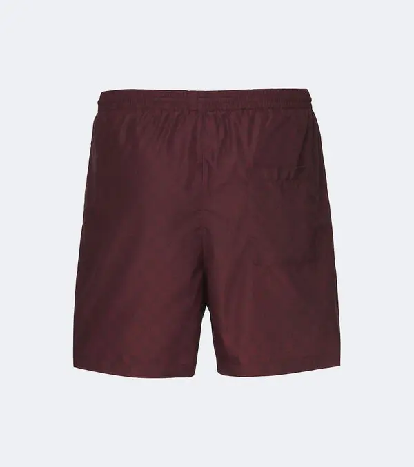 Gucci Gg Monogram Poplin Swim Trunks - Burgundy