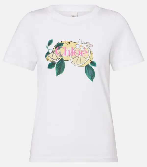 Chloé Printed Cotton T-shirt - White