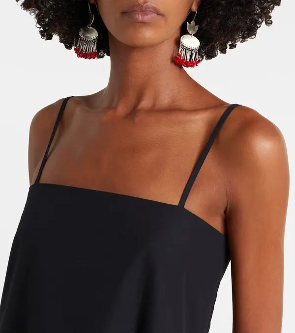 Asceno Catalina Cotton Mini Dress - Black