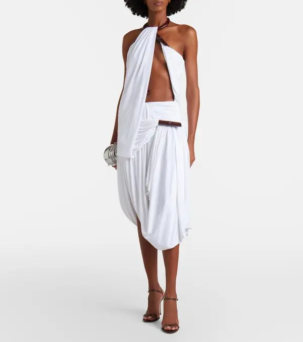 Christopher Esber Asymmetrical Draped Midi Dress