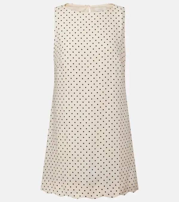 Faithfull The Brand Iria Polka-dot Linen Minidress - Beige