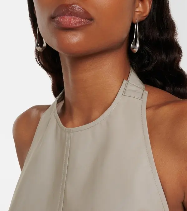 Wardrobe.NYC Halterneck Cotton-blend Top - Grey