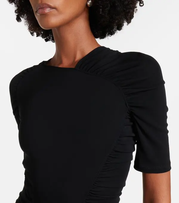 Victoria Beckham Ruched Crêpe Jersey Maxi Dress