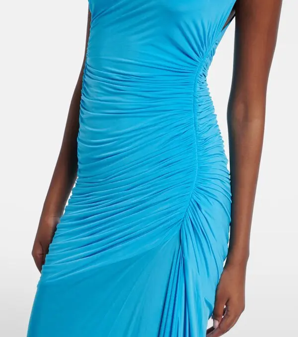 Alex Perry One-shoulder Gathered Jersey Gown